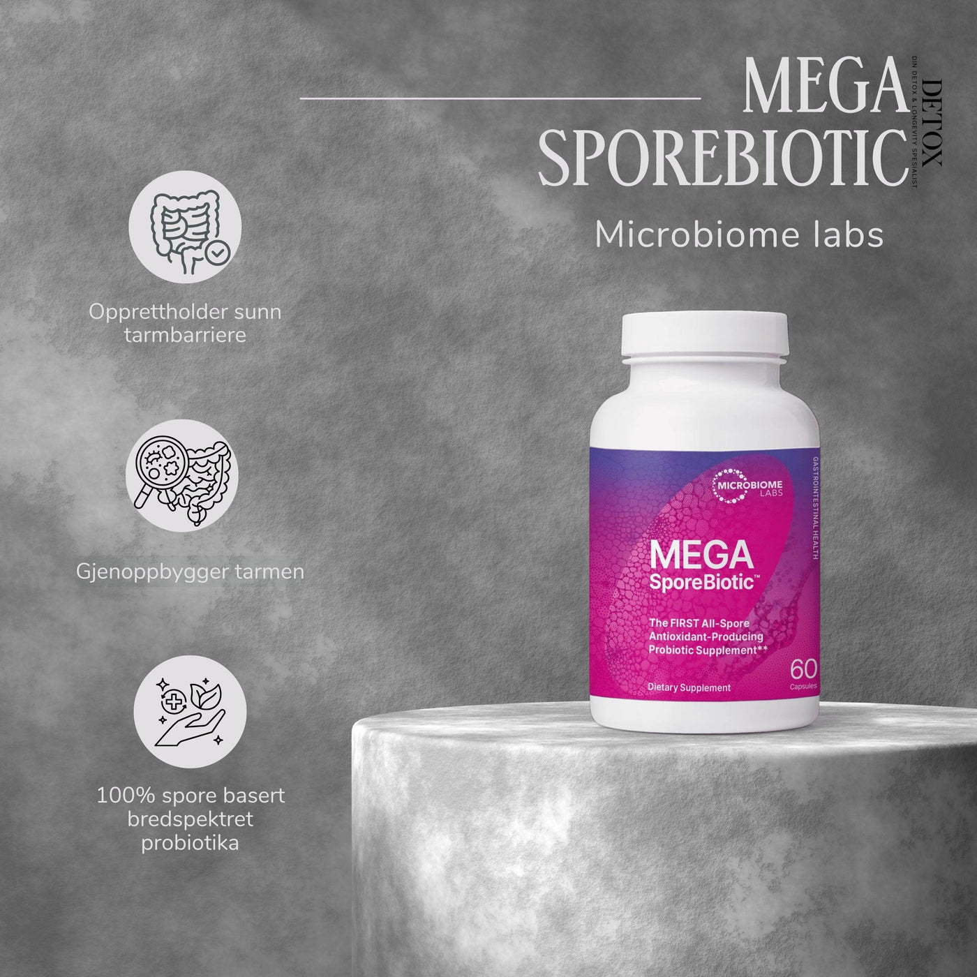Microbiome Labs - Megasporebiotic (sporebiotika) - probiotika – Detox.no