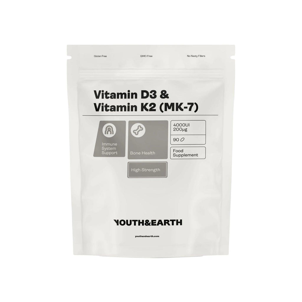 Youth & Earth - Vitamin D3 (4000 IU) + K2 (200 mcg) x 90 Softgels ...